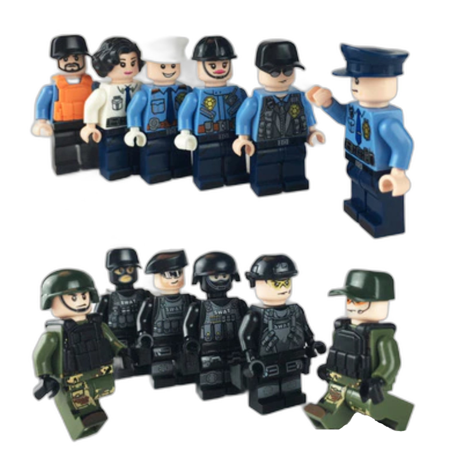 Figurine soldați și polițiști pentru Lego - 12 buc